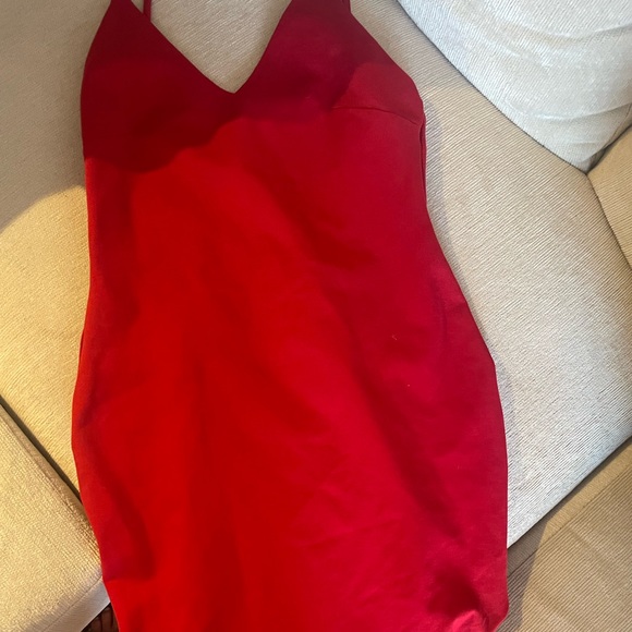 Tobi | Dresses | Tobi Red Dress High Angled Slit | Poshmark